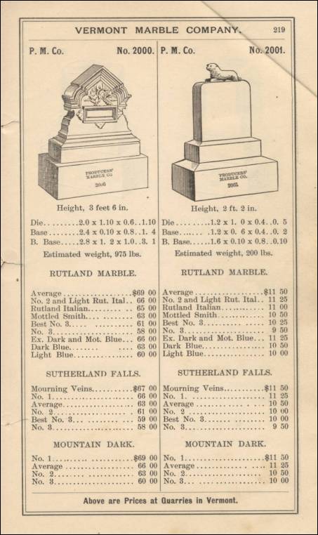 Quarry to Cemetery - Monumental / Cemetery Stone Catalogs & Price Lists